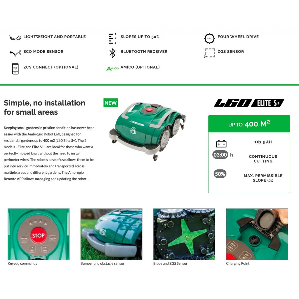 AMBROGIO L60 ELITE S+ Robotic Mower